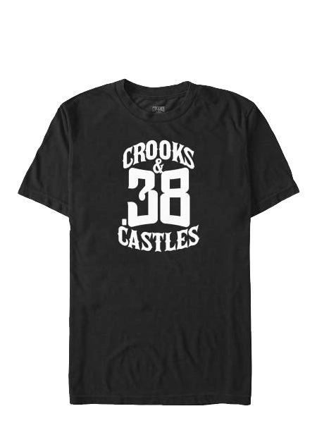 CROOKS & CASTLES Number White Logo Short Sleeve Graphic T-shirt - Black