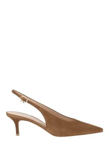 GIANVITO ROSSI Robbie Sling 55 Pumps - Brown Suede