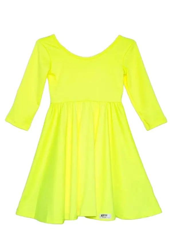 WORTHY THREADS Twirly Dress - Neon Yellow