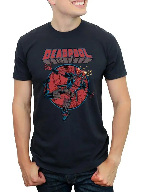 MARVEL Deadpool Falling Hero Graphic T-shirt - Black