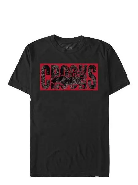 CROOKS & CASTLES Tiger Fur Red Print Graphic T-shirt - Black