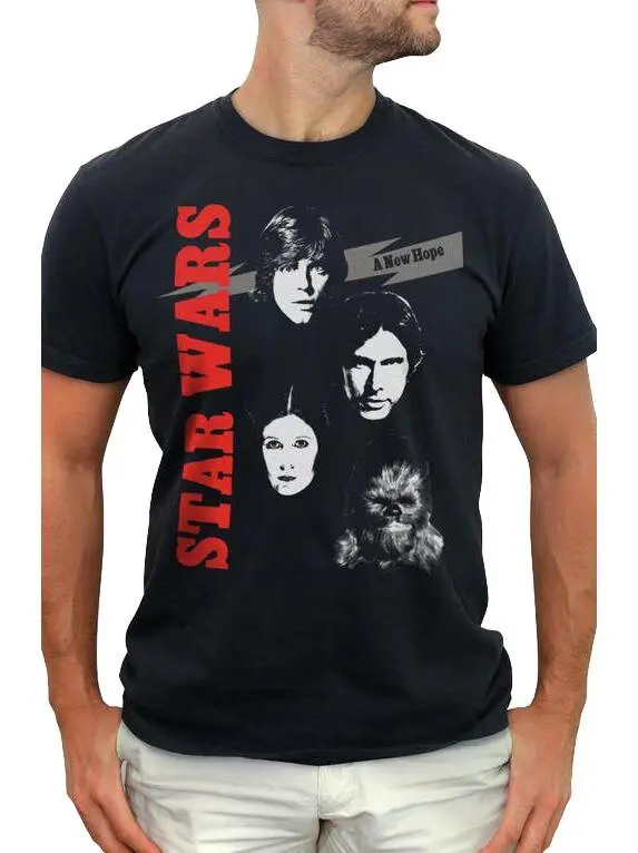 STAR WARS: A NEW HOPE Star Wars A New Hope Retro Faces Poster Graphic T-shirt - Black
