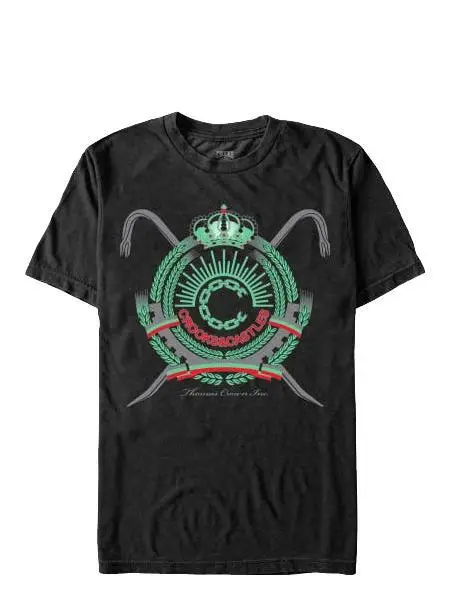 CROOKS & CASTLES Thomas Crown Inc. Green Coat Of Arms Graphic T-shirt - Black