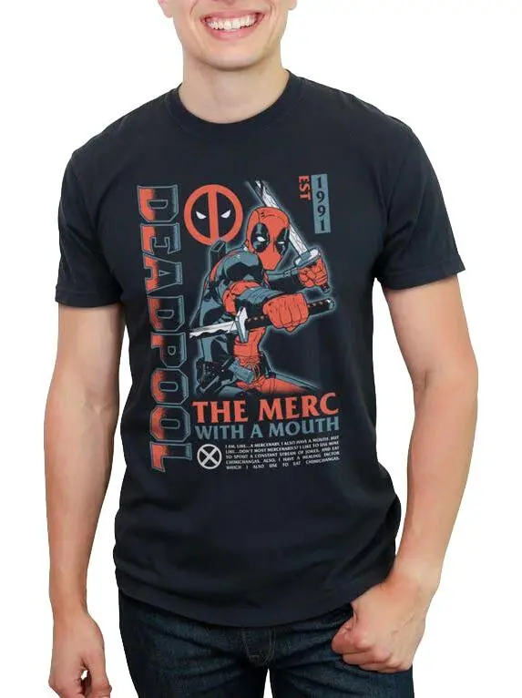 MARVEL The Merc With A Mouth 1991 Poster Short Sleeve Graphic T-shirt - Black