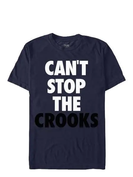 CROOKS & CASTLES Can't Stop The Crooks Black Graphic T-shirt - Navy Blue