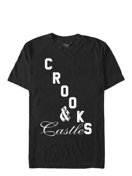 CROOKS & CASTLES Big Bold Script Logo Short Sleeve Graphic T-shirt - Black