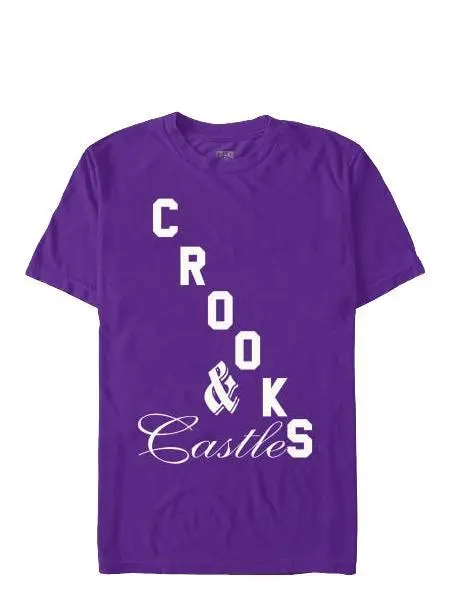 CROOKS & CASTLES Big Bold Script Logo Graphic T-shirt - Purple