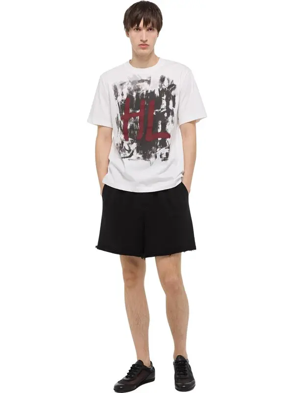 Helmut Lang Scribble Logo Tee - White/black