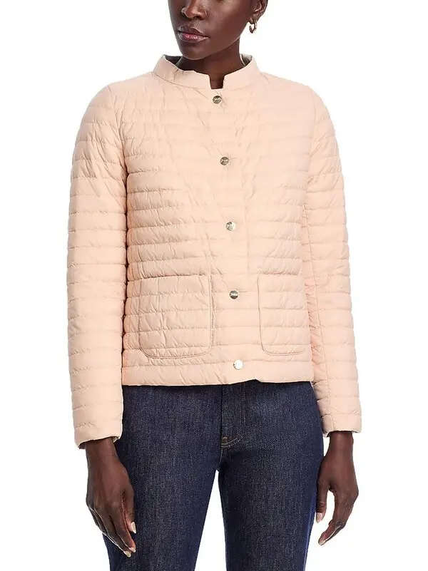 Herno Matte To Shiny Reversible Puffer Coat - Rose Pink/champagne