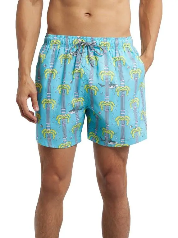BOARDIES Atlantis Mid Length Swim Trunks - Blue