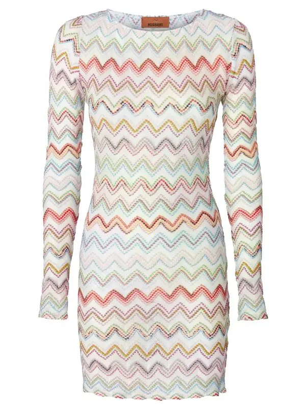 Missoni Zigzag-woven Mini Dress - White