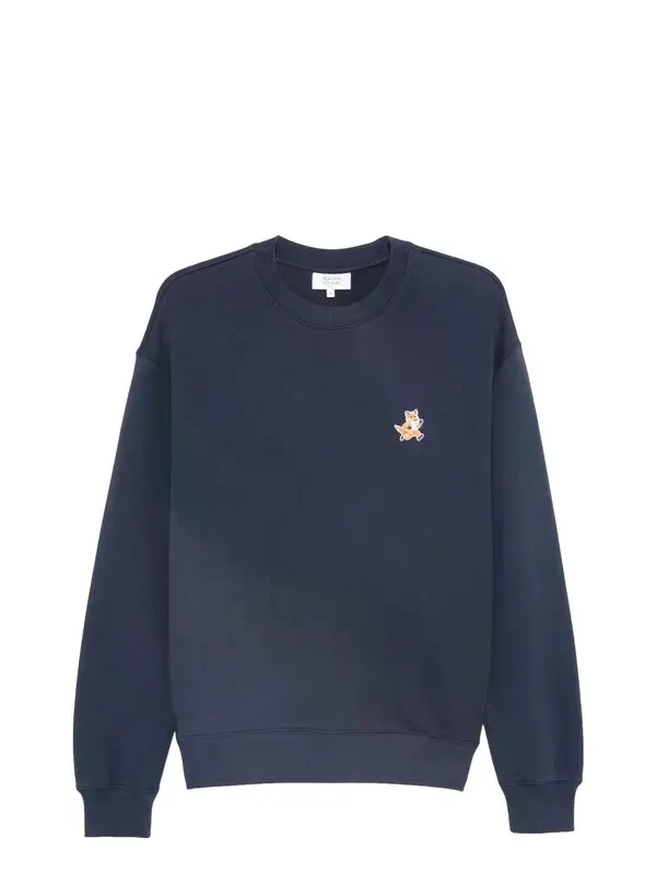 Maison Kitsuné Speedy Fox-patch Sweatshirt - Blue