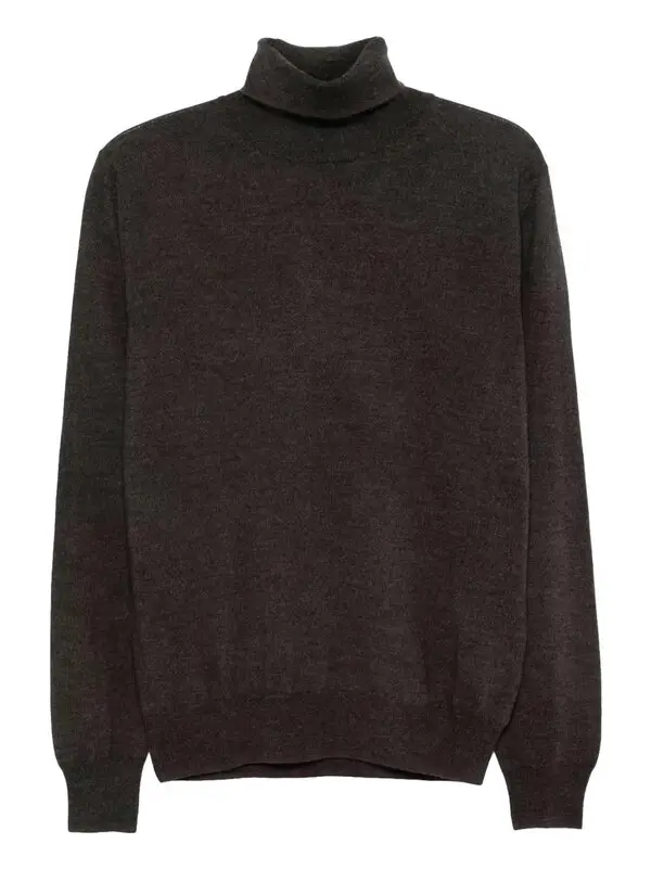 Canali Wool Roll Neck Sweater - Brown