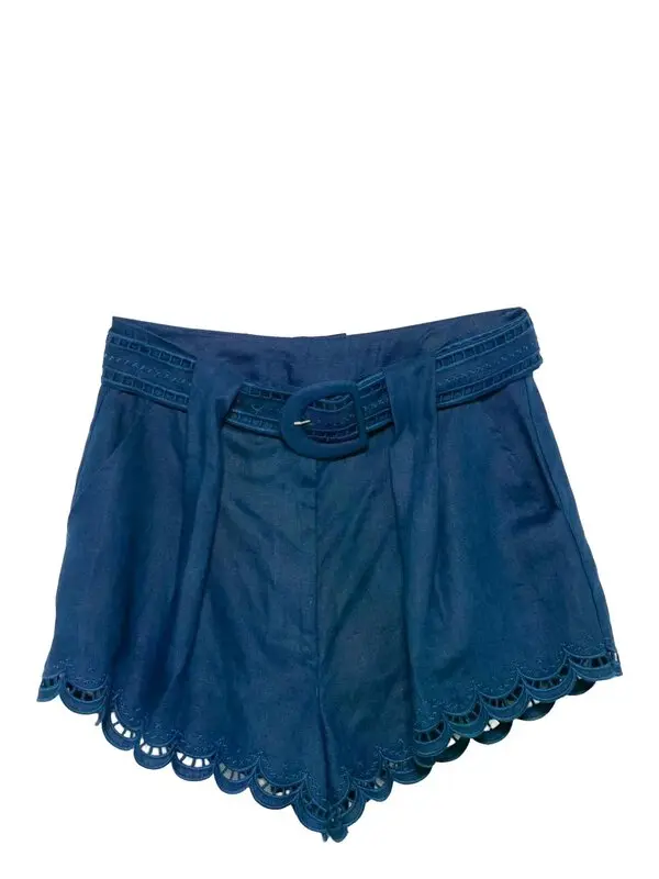 Farm Rio Linen Shorts - Blue