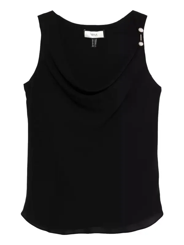 NISSA Piercing-detail Blouse - Black
