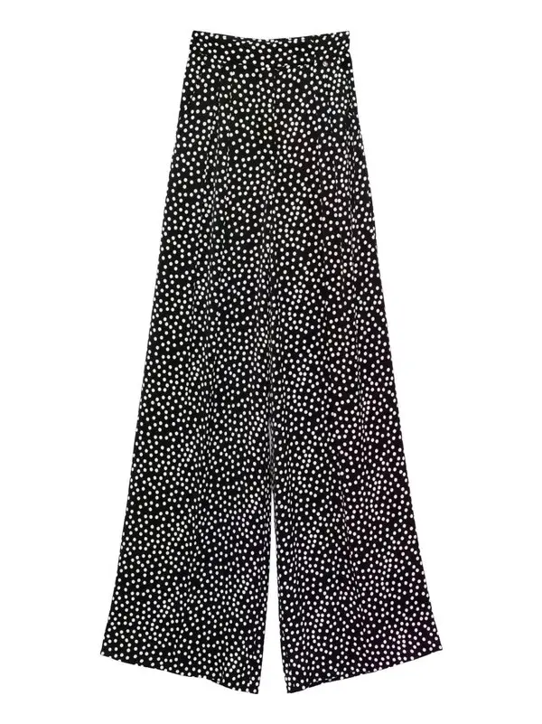 NISSA Polka Dot-print Trousers - Black