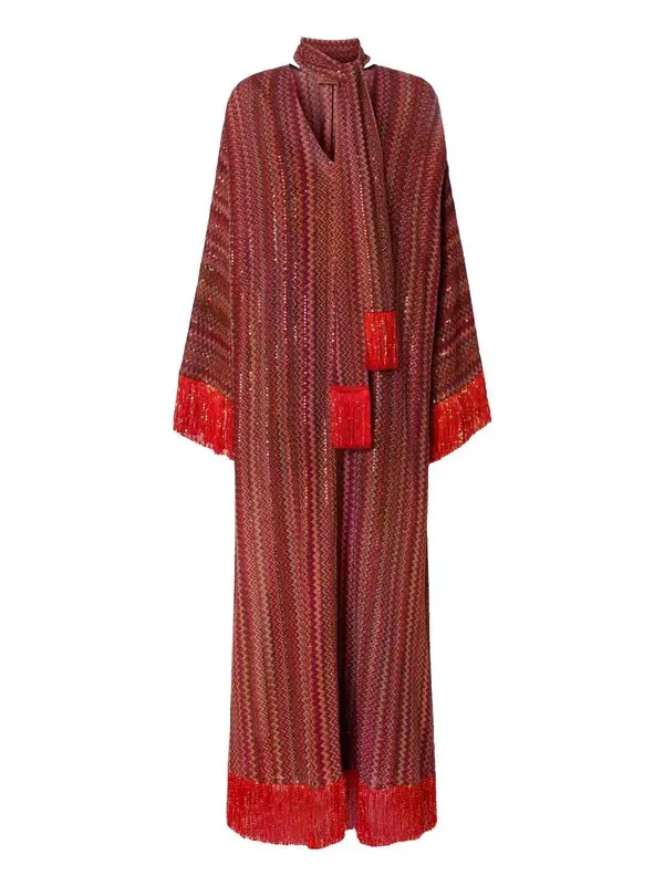 Missoni Zigzag Kaftan Dress - Red