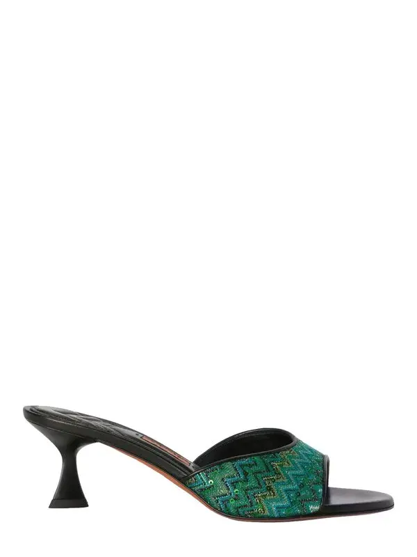 Missoni Zigzag-pattern Sculpted Heel Sandals - Green
