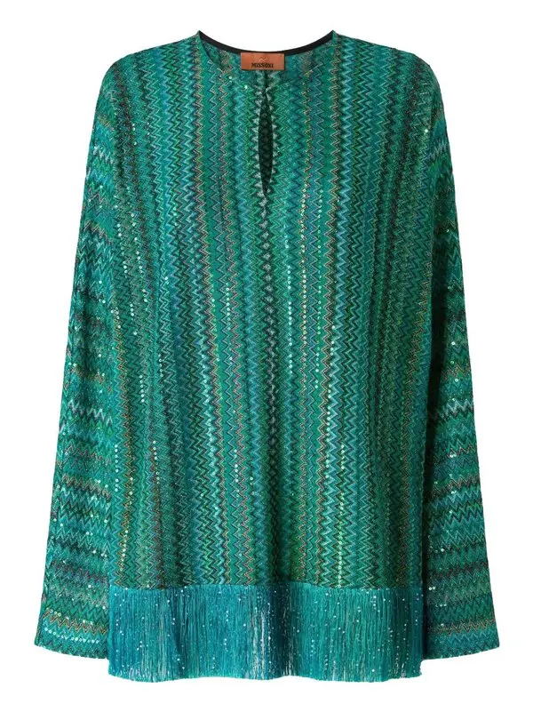 Missoni Zigzag-print Blouse - Green