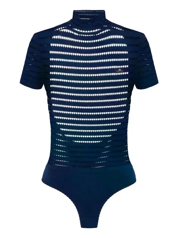 Elisabetta Franchi Open-knit Bodysuit - Blue