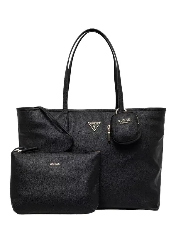 Guess Logo-plaque Tote - Black