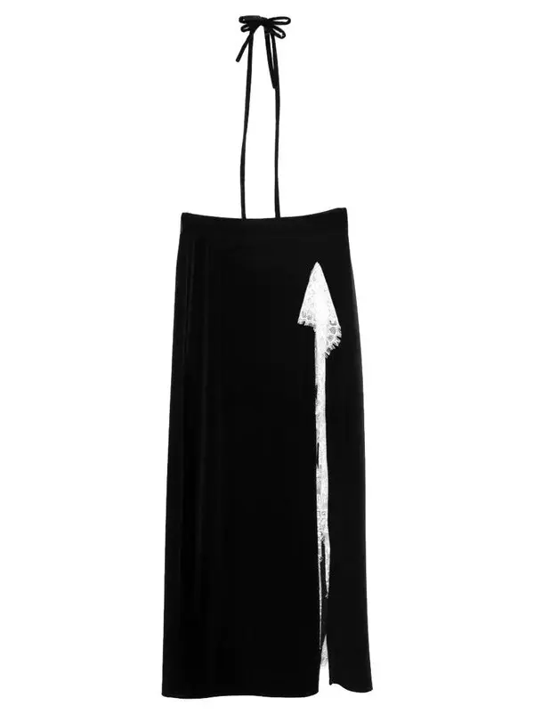 ANA RADU Velvet Maxi Skirt And Body Set - Black