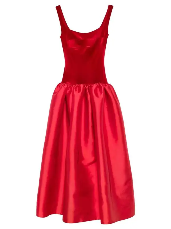 ATU BODY COUTURE Velvet-panel Gown - Red