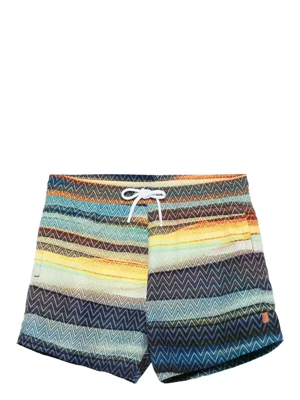 Missoni Zigzag-print Swim Short - Blue