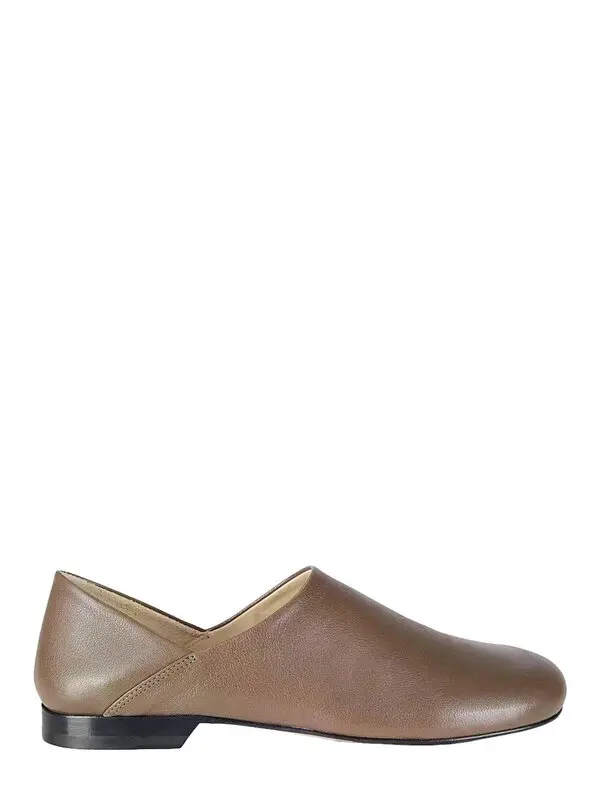 LEMAIRE Leather Slippers - Brown