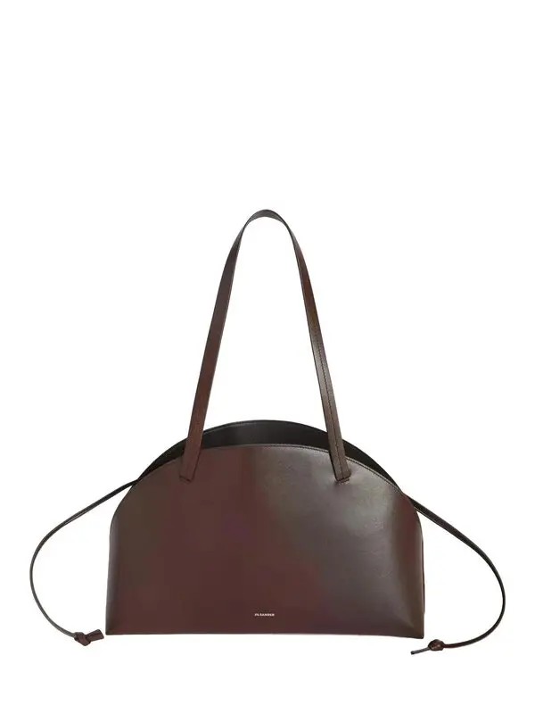 JIL SANDER Curved Medium Shoulder Bag - Brown