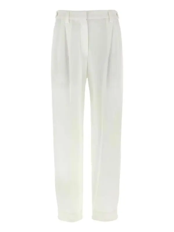 Brunello Cucinelli Piqué Pants - White