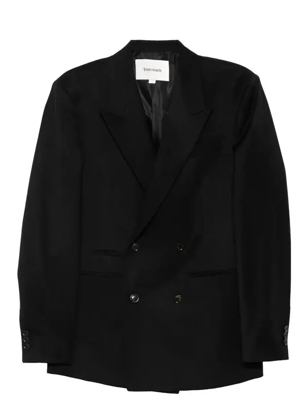 TONYWACK Double-breasted Twill Blazer - Black