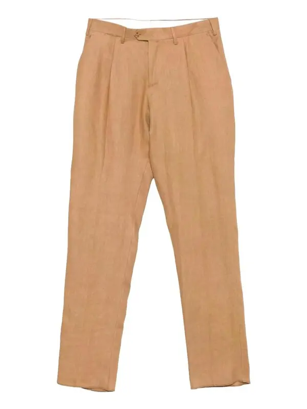 LARDINI Pleat-detail Trousers - Neutrals