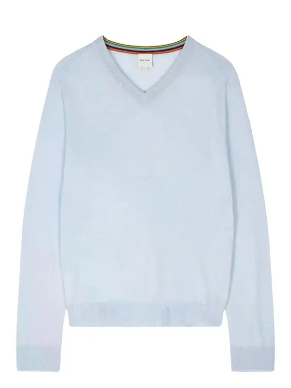 Paul Smith V-neck Merino Wool Sweater - Blue