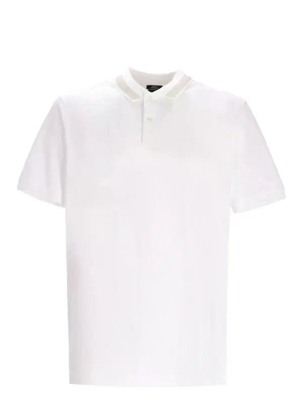 BOSS Striped-collar Polo Shirt - White