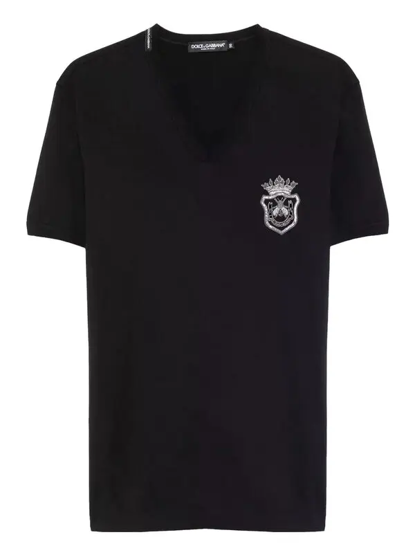 Dolce & Gabbana Heraldic-embroidered T-shirt - Black