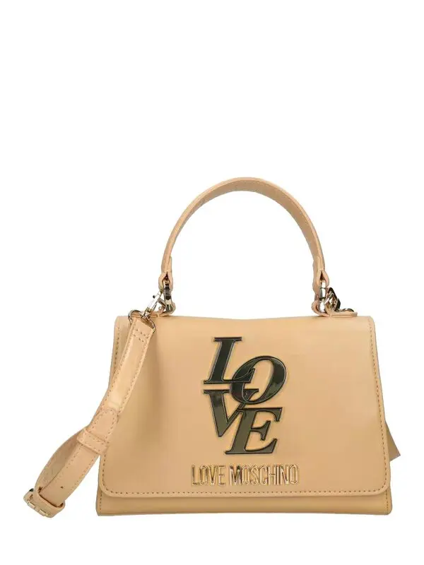 Moschino Foldover Top Handle Bag - Neutrals