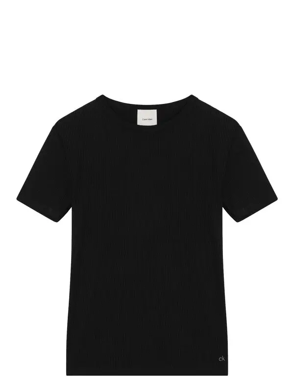 Calvin Klein Ribbed Crew Neck T-shirt - Black