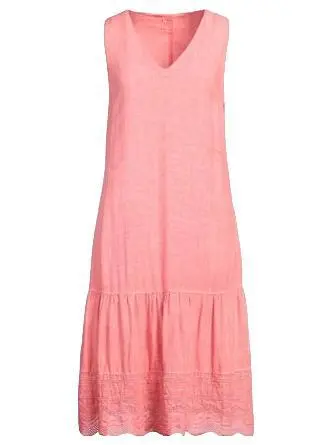 120% Lino Linen Midi Dress - Salmon Pink
