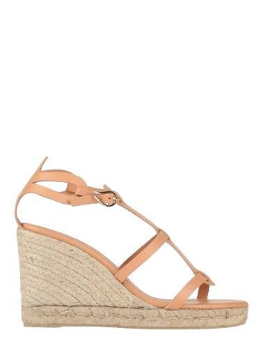 CastaÑer Leather Wedge Espadrilles - Blush