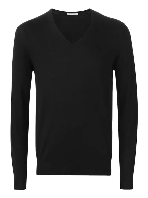 PAOLO PECORA V-neck Wool Sweater - Black
