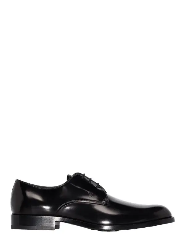 TOD'S Classic Patent Leather Derby Shoes - Black