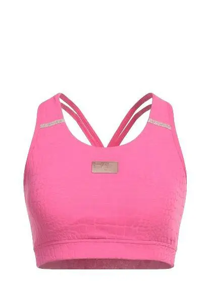 EA7 Crocodile-print Sports Top - Pink