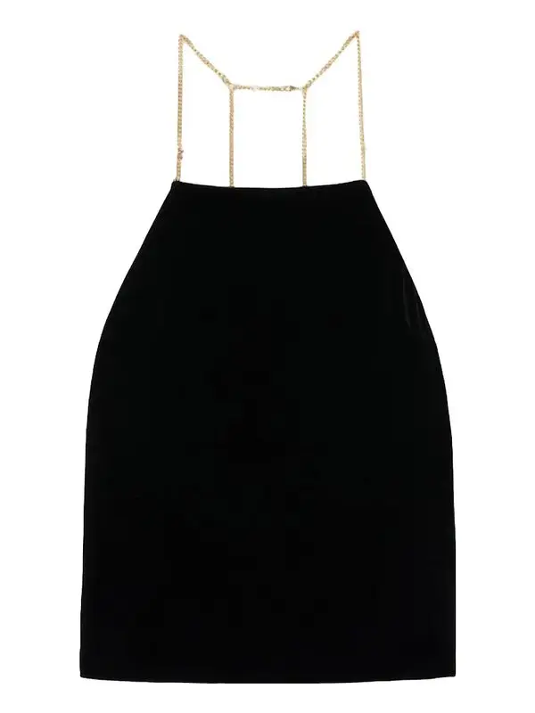 Palm Angels Chain Velvet Top - Black