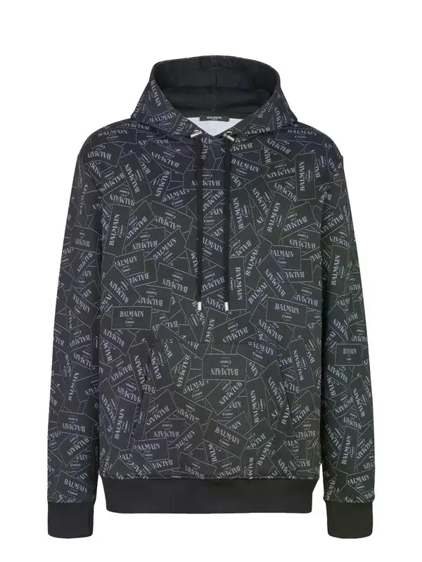 Balmain Couture Label-print Hoodie - Black