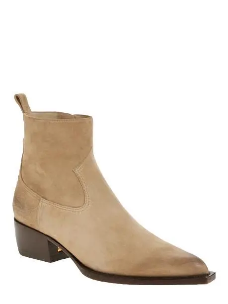 Golden Goose Debbie Pointed Toe Western Boots - Sand