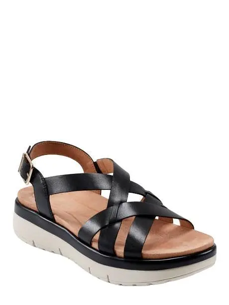 Easy Spirit Indie Platform Slingback Sandals - Black