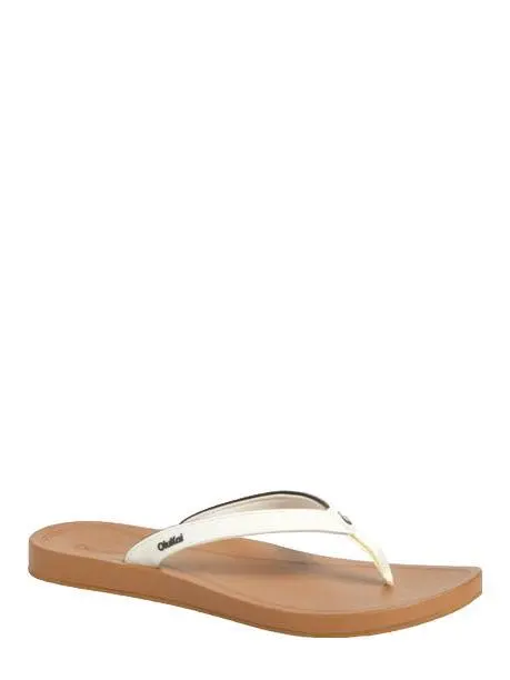 Olukai Uiki Flip Flop - White Sand / Almond