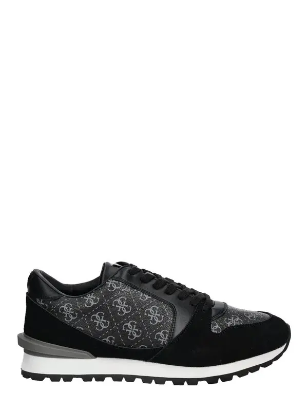 Guess Monogram-print Sneakers - Black