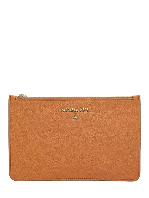 Patrizia Pepe Leather Clutch - Orange